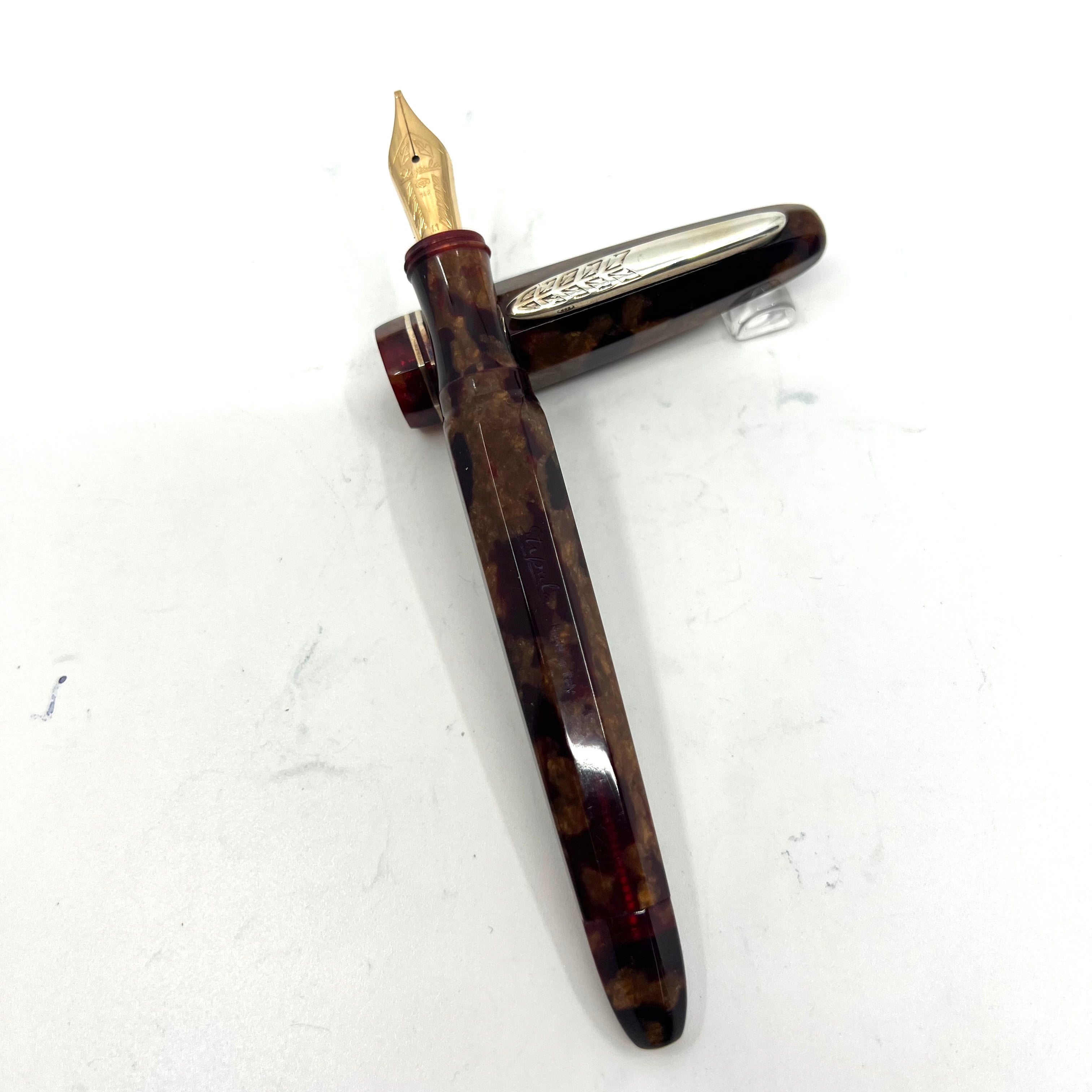Stipula Facetted Bronze & Bordeaux Marble Fountain Pen – Fountain Pen ...