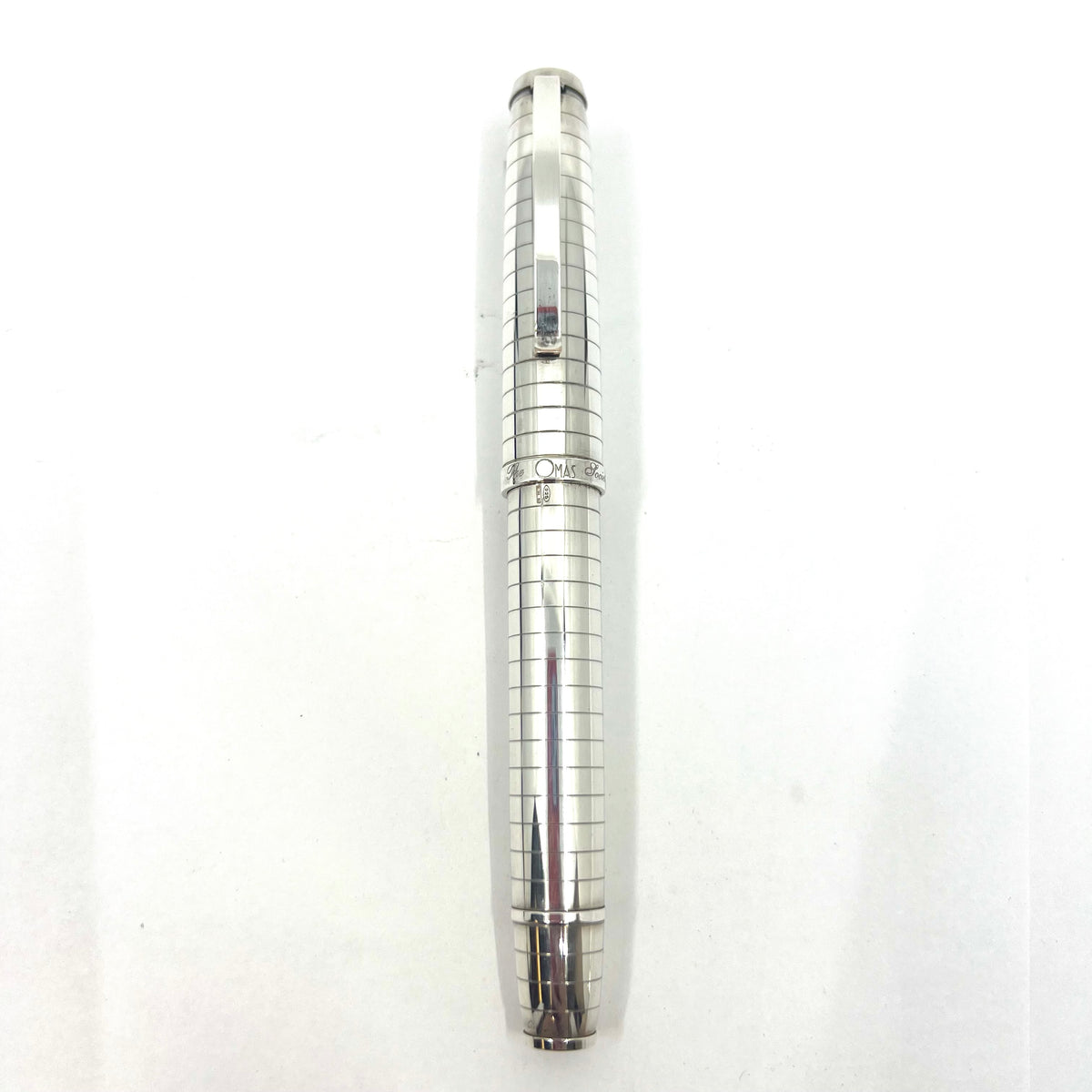 OMAS Horizontal Lined Sterling Silver Overlay Fountain Pen - Extra Fin ...