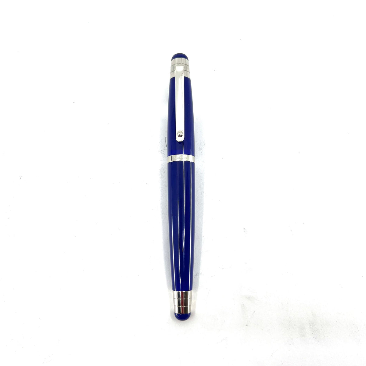 Signum (Italy) Royal Blue Fountain Pen - Broad Stub-like 18kt Gold Nib ...