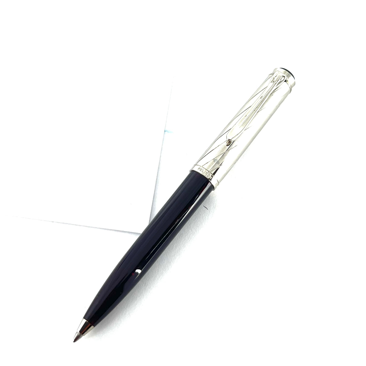 Pelikan K625 Sterling Silver Cap/Dark Red Transparent Barrel Ballpoint ...