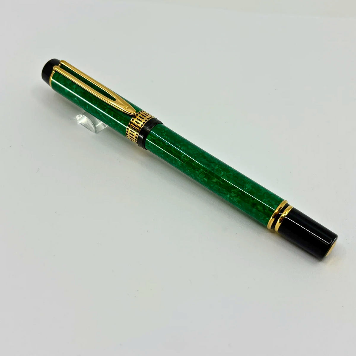 Waterman Patrician Green Marble Fountain Pen- Fine 18kt Gold Nib ...