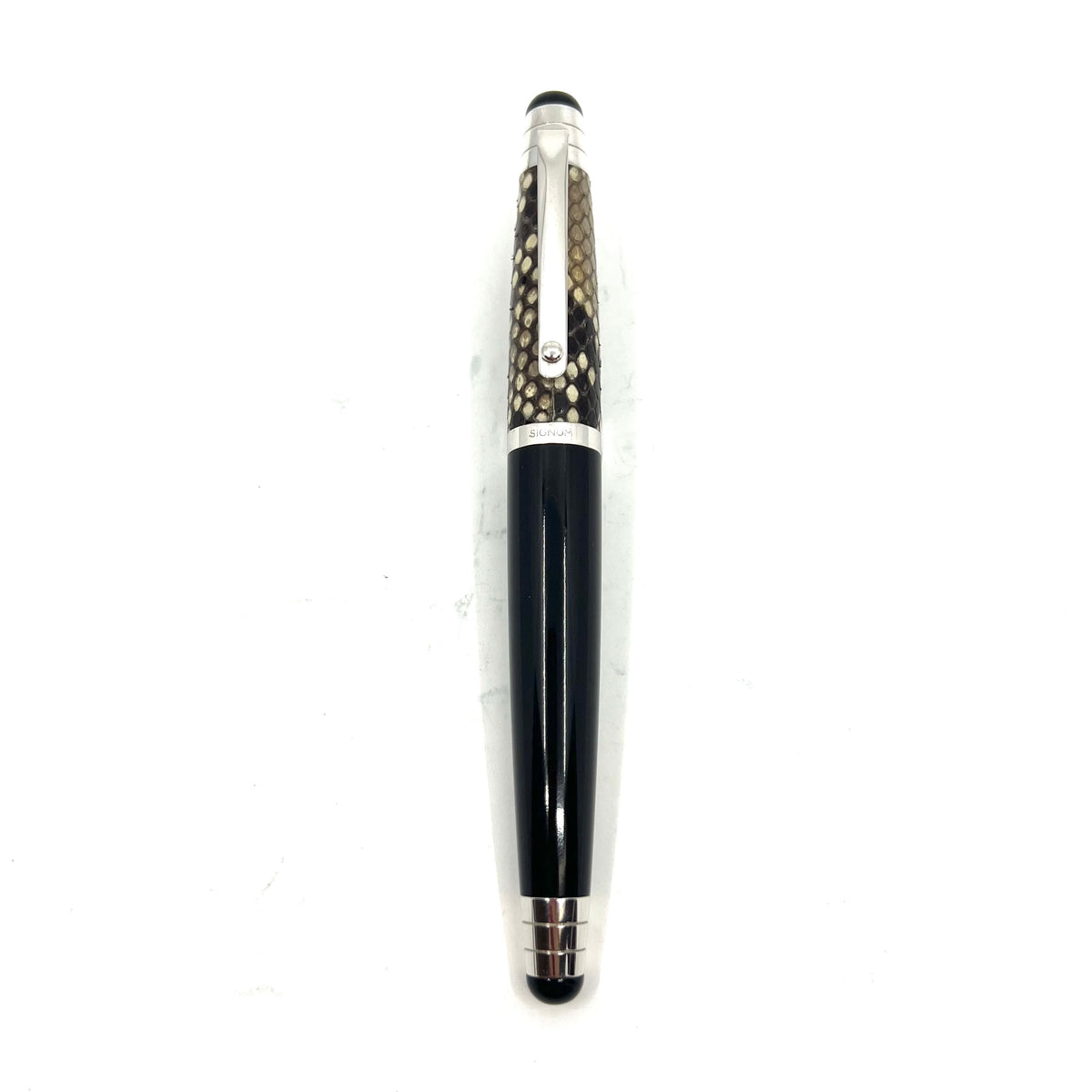 Signum (Italy) Nova Python - Black/Beige/Ivory Python Skin Fountain Pe ...