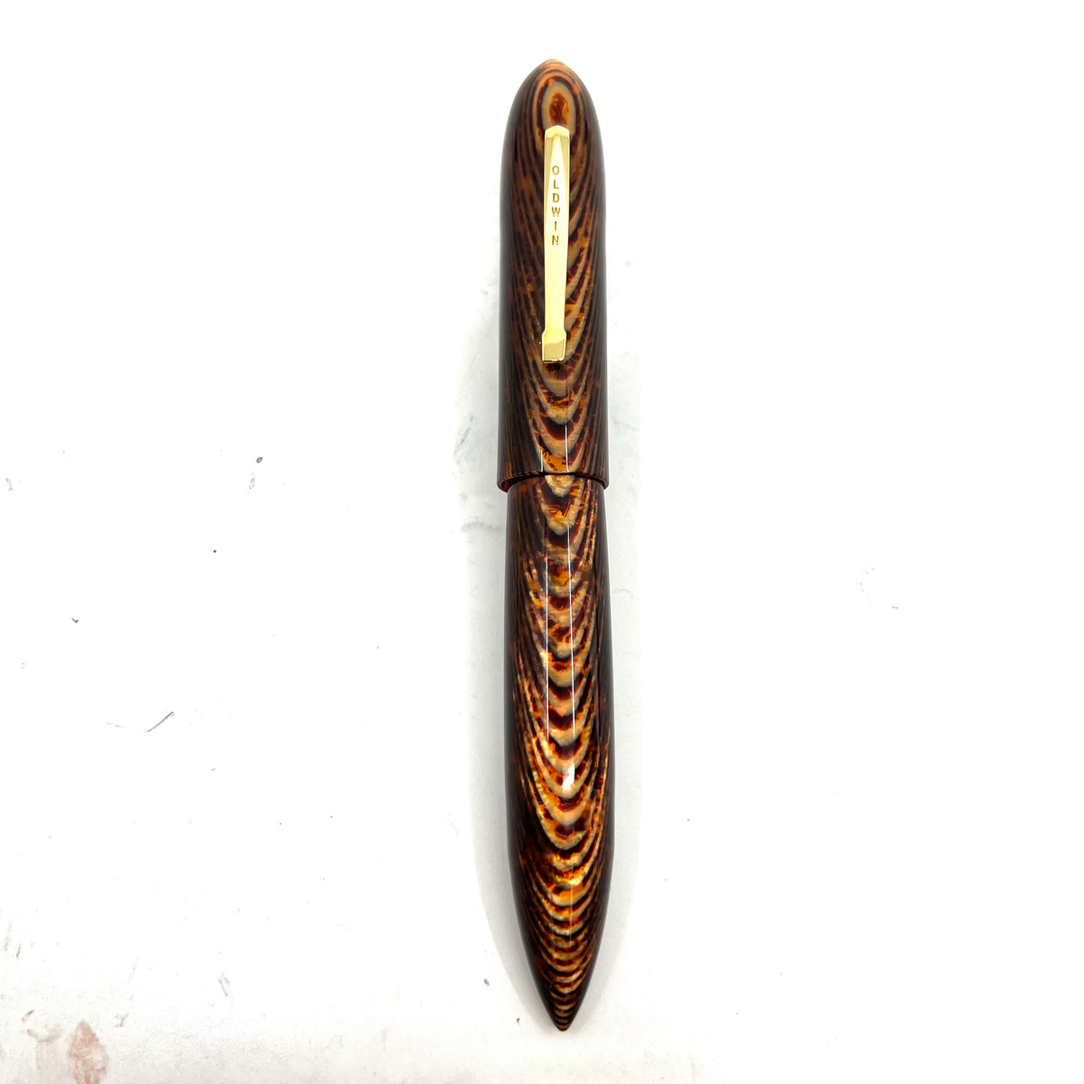 Oldwin (Paris) Torpedo Bronze Arco Spina (Fish Bone) Pattern Celluloid ...