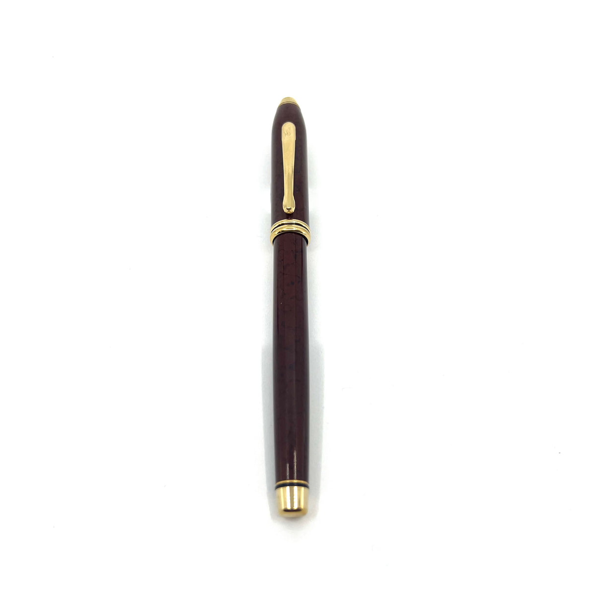 Cross Townsend Marbled Brown Lacquered Fountain Pen - Medium 14kt Gold ...