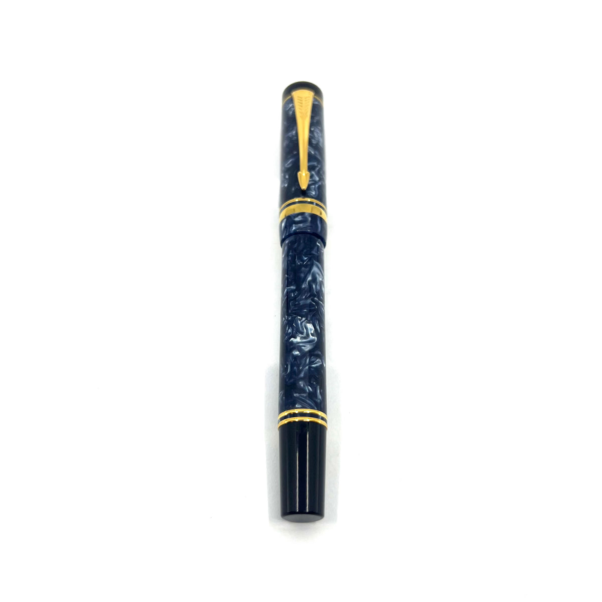 Parker International Duofold Blue Marble Fountain Pen - Medium 18kt Go ...