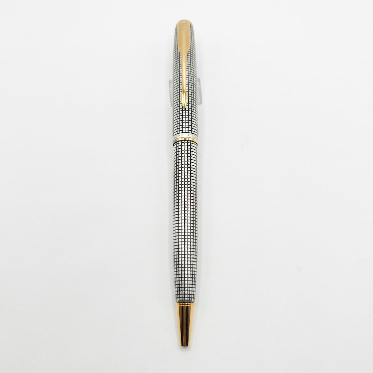 Parker Sonnet Sterling Silver Cisele Cross Hatch Design Ballpoint Pen ...