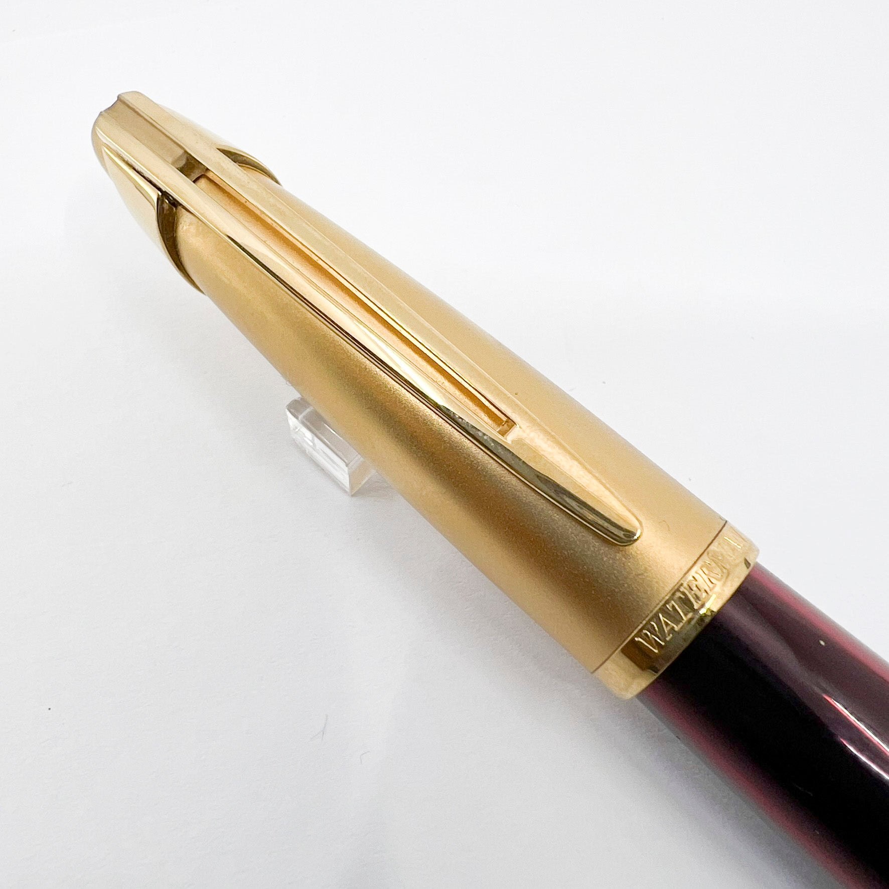 Waterman Edson Ruby Red Translucent Fountain Pen - Extra Fine 18kt Gol ...