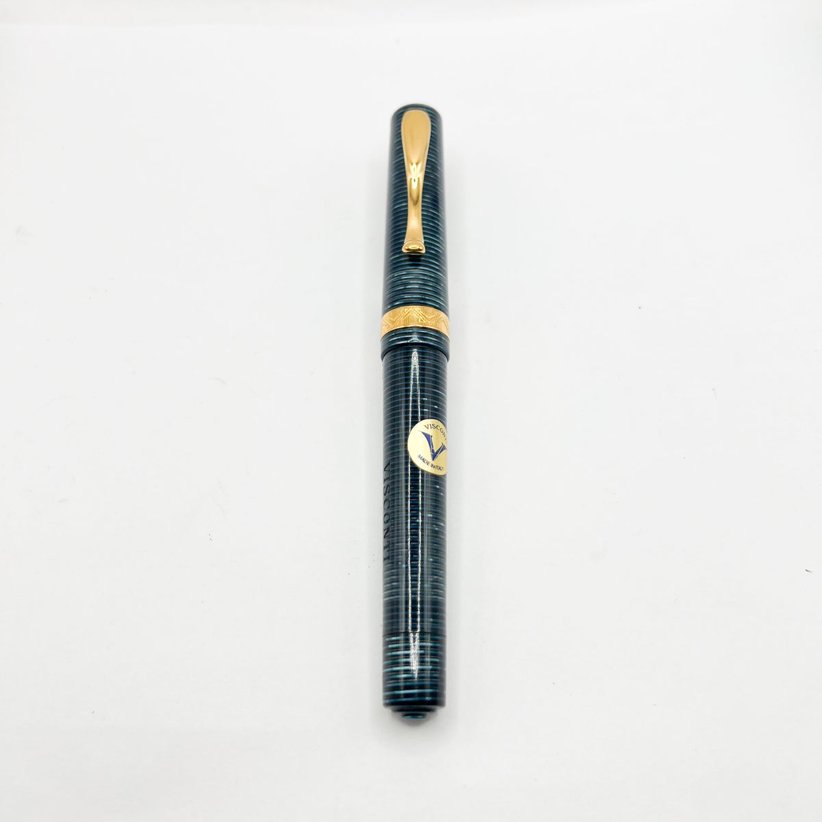 Visconti Manhattan Blue Celluloid Fountain Pen - Fine 18kt Gold Nib ...