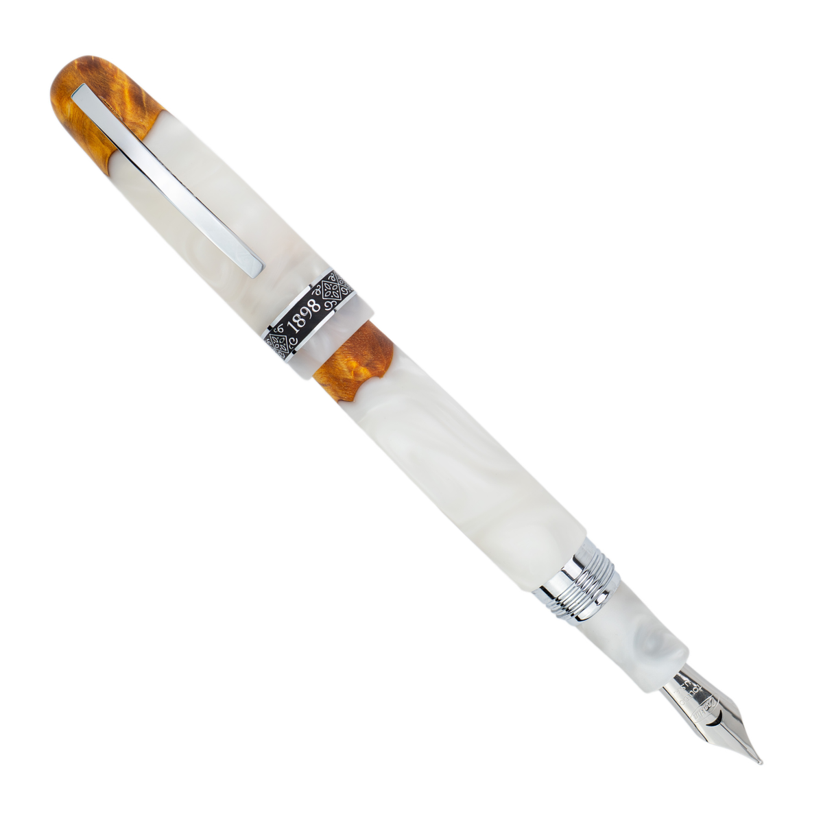 Conklin 1898 Spectra Fusion White Chrome Trim Fountain Pen – Fountain ...