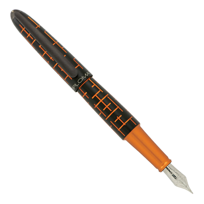 Diplomat Elox Matrix Black/Orange 14kt Nib - Fountain Pen – Fountain ...