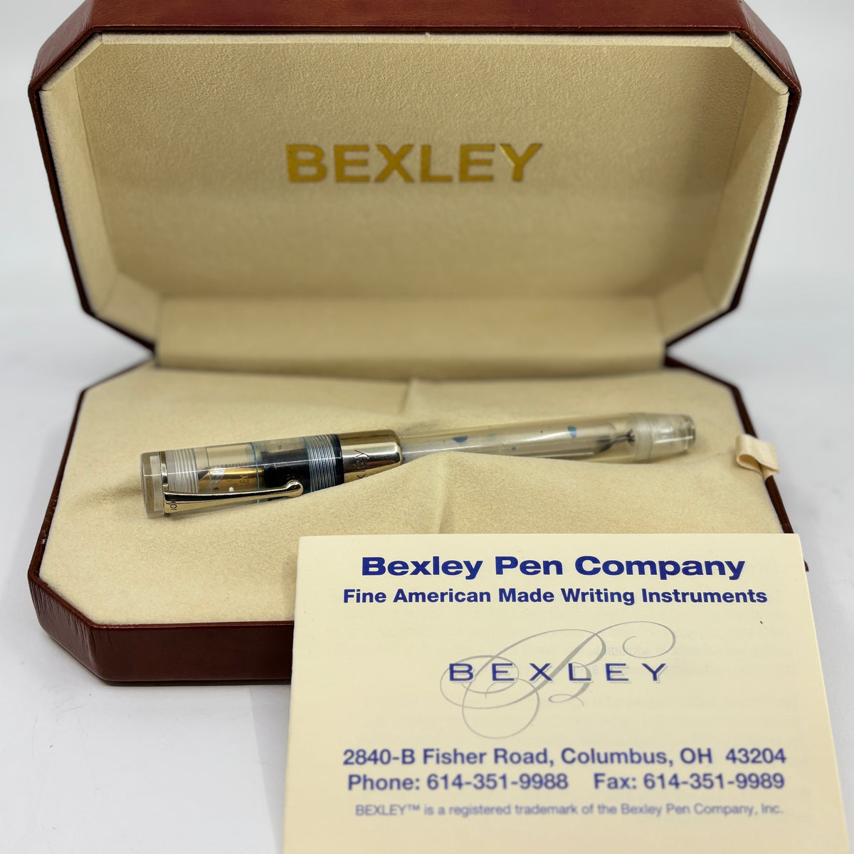 Bexley Deluxe 1993 Clear Demonstrator 047/100 solid gold clip and cap ...