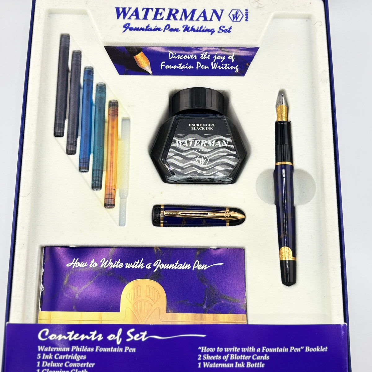 Waterman Phileas blue Marble Beautiful set - Fountain Pen – Fountain ...