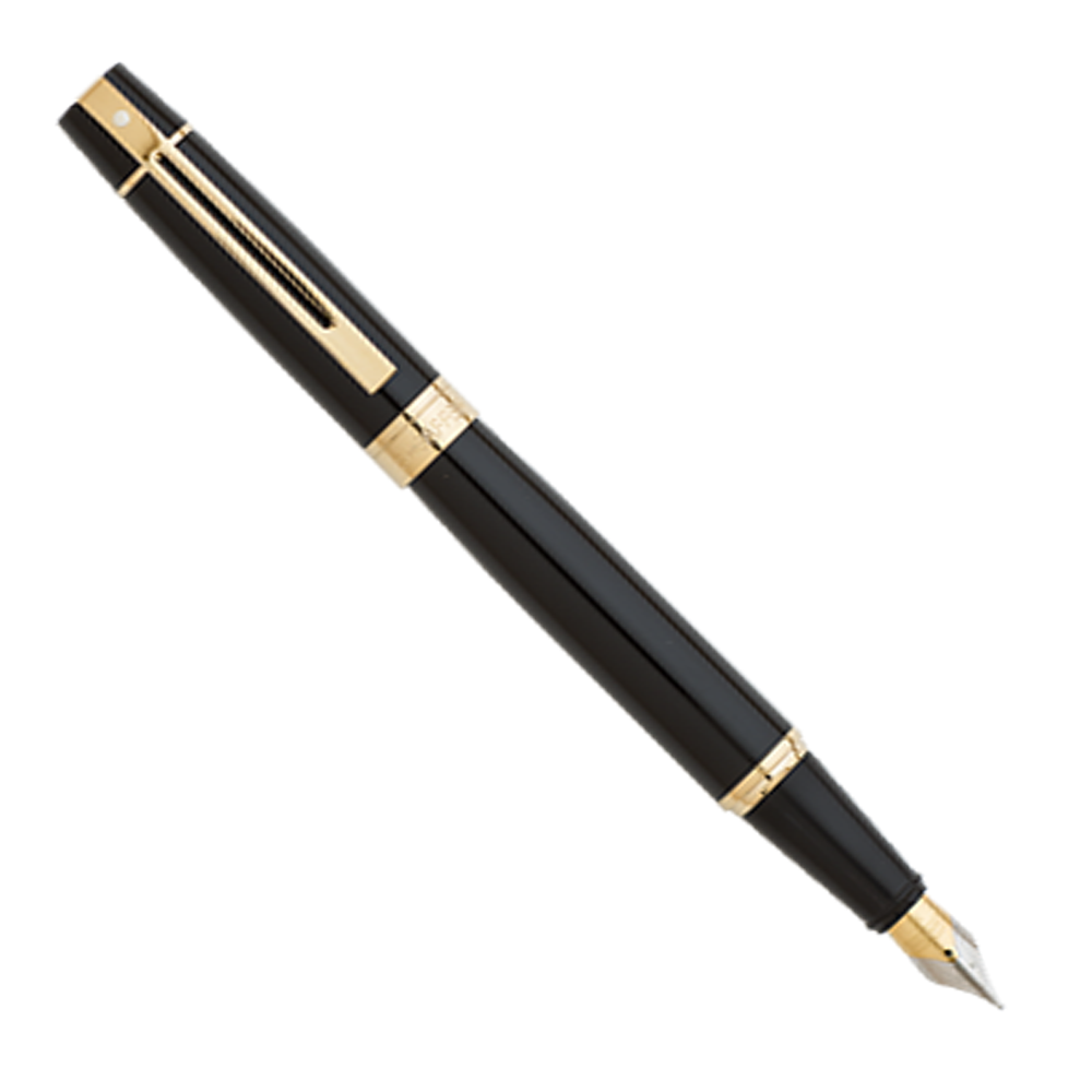 Sheaffer 300 Gloss Black/Gold - Fountain Pen – Fountain Pen Hospital
